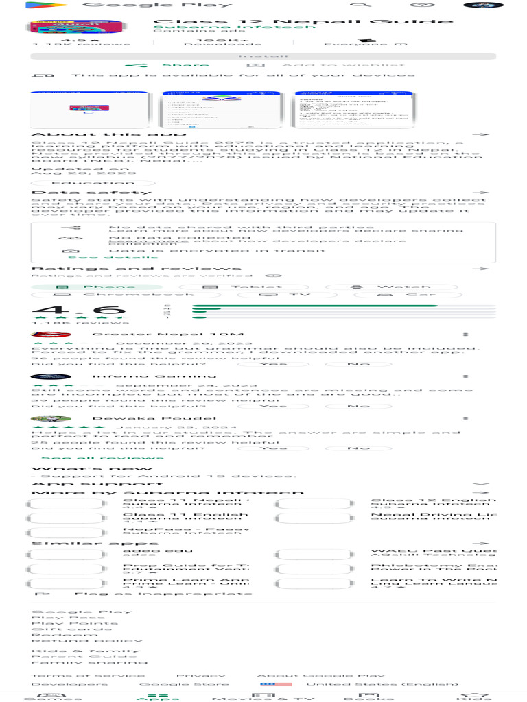 Class 12 Nepali Learning Guide 2078 | PDF | Google Play | Mobile App