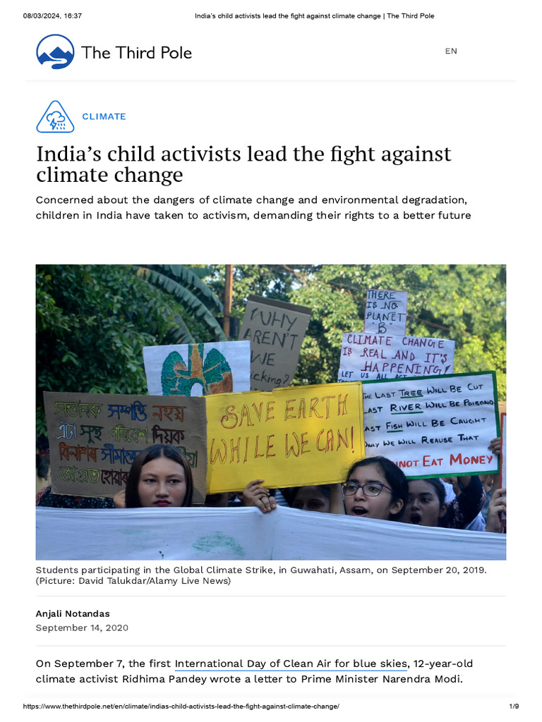 India's Child Activists Lead The Fight Against Climate Change - The ...