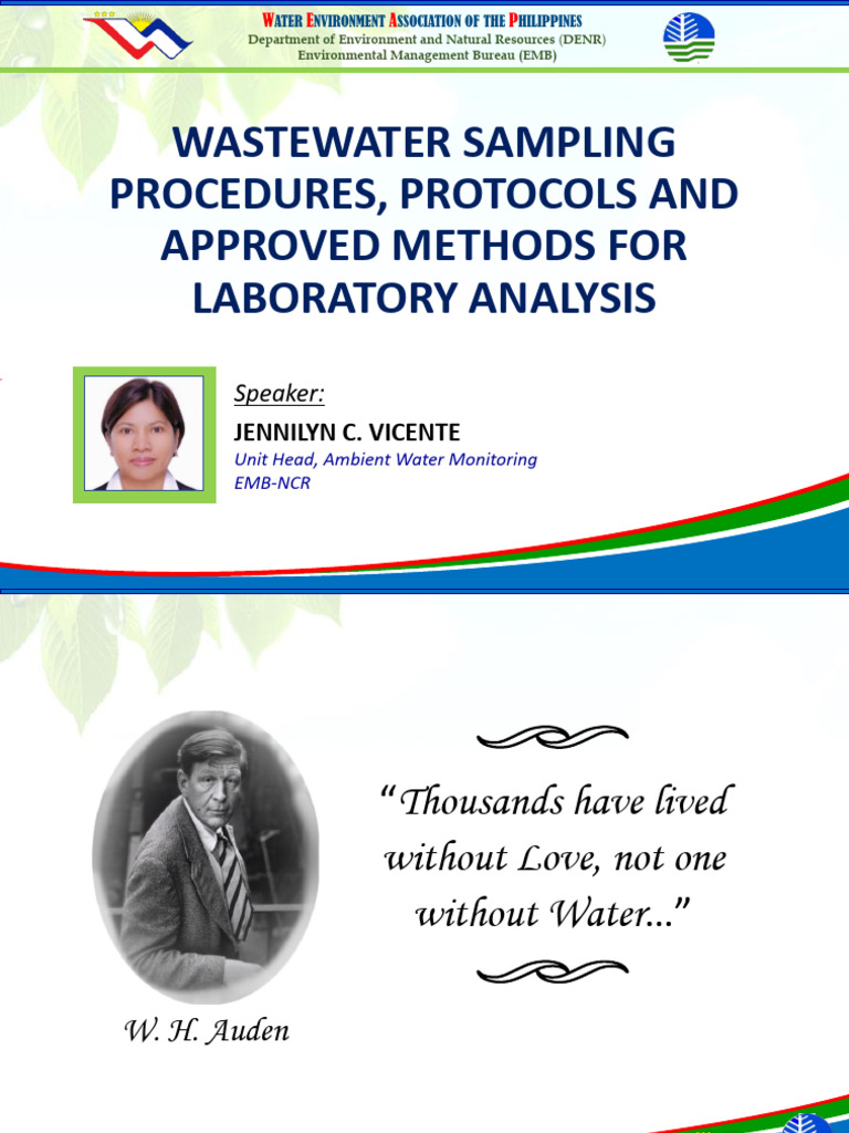 7.waste Water Sampling Procedure and Approved Method For Laboratory Protocols - October 2021 ...