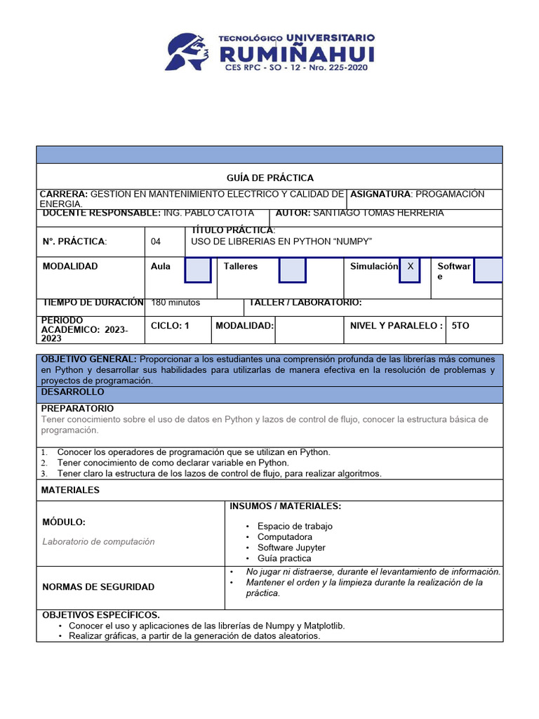 Uso de NumPy y Matplotlib en Python | PDF | Python (lenguaje de ...
