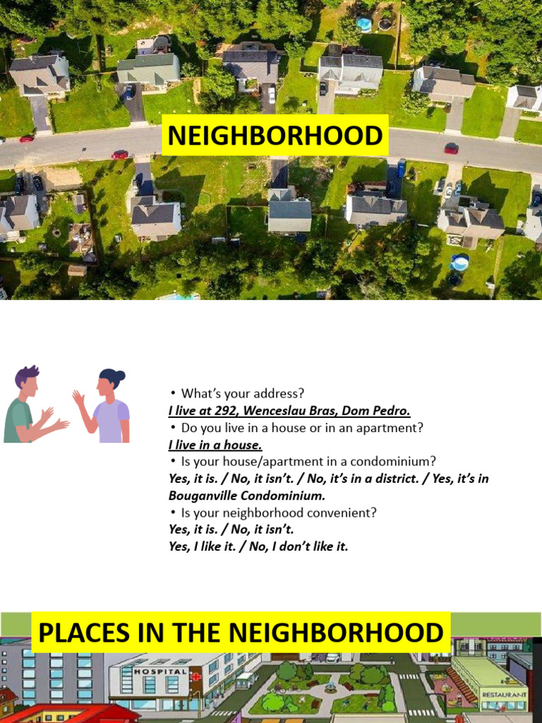 Exploring My Neighborhood Amenities | PDF