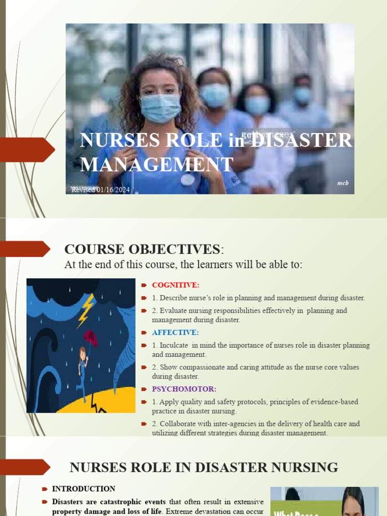 Cu 4 Nurses Role in Disaster Nursing 2 | PDF | Emergency Management ...