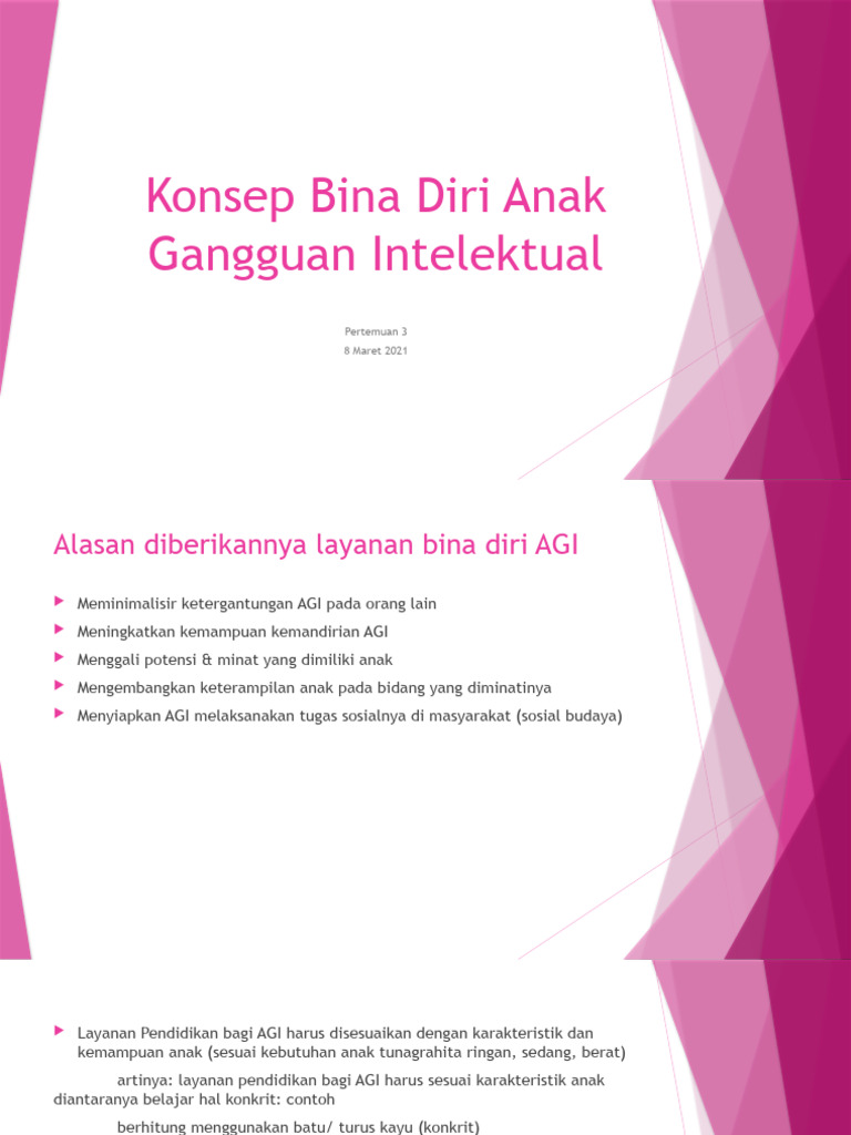 Pertemuan 3 Konsep Bina Diri Anak Gangguan Intelektual | PDF
