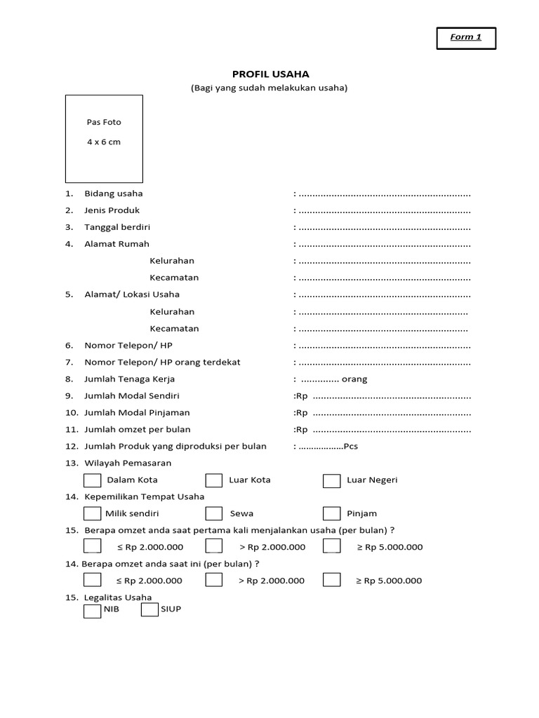 Profil Usaha-Proposal Sudah Usaha | PDF