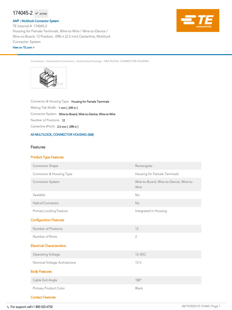 12-Position Multilock Connector Housing | PDF | Electrical Connector ...