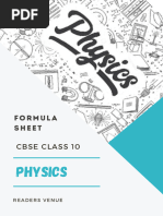 Class 10 Light Formulas | PDF