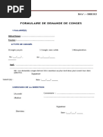 Formulaire de Demande de Congés | PDF