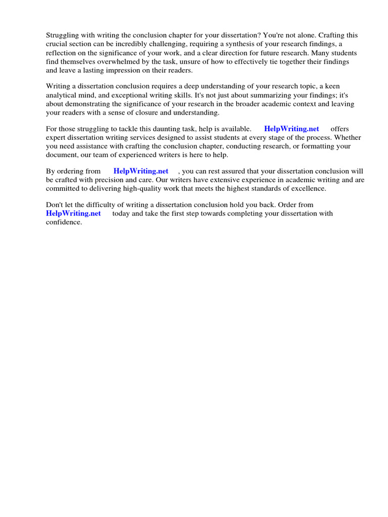 Conclusion Chapter Dissertation Sample | PDF | Thesis | Essays