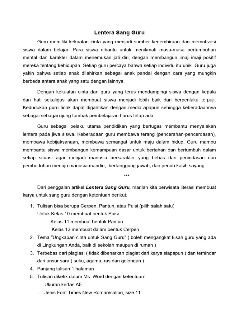 Wisata Literasi Sang Guru | PDF