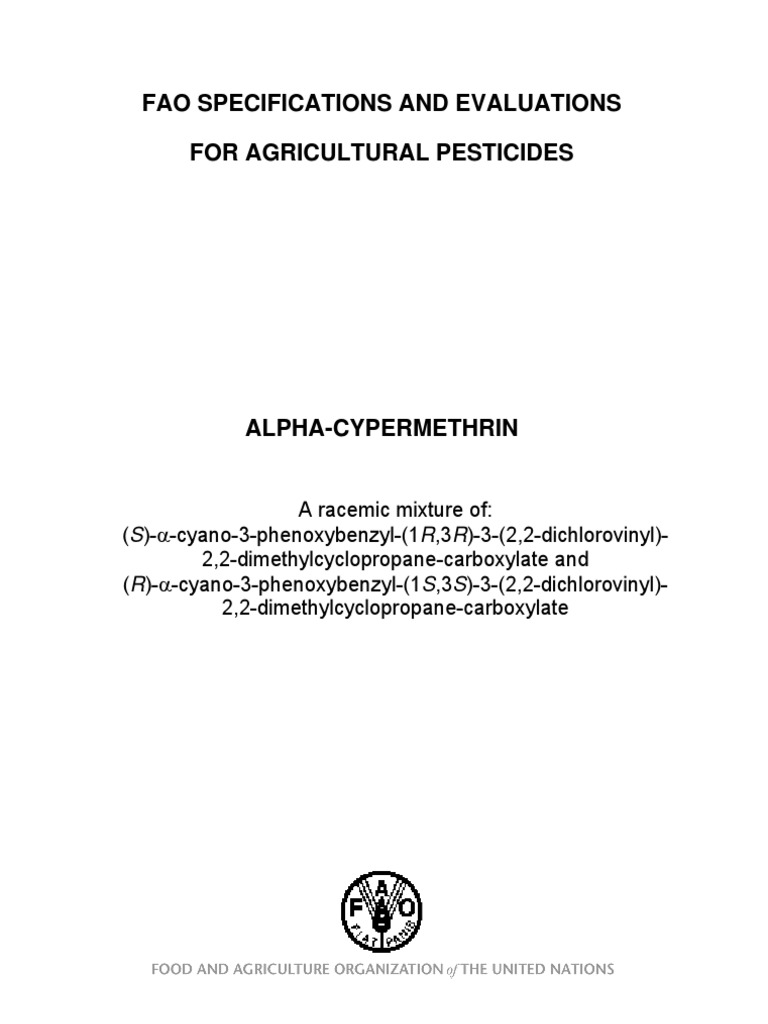 FAO Specifications for Alpha-Cypermethrin | PDF | Specification ...