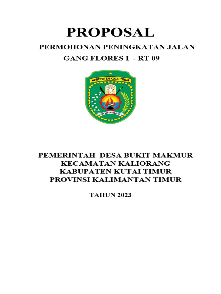 Proposal Peningkatan Jalan Gang Flores I | PDF