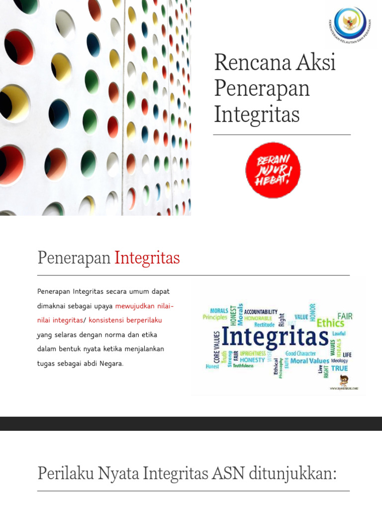 Rencana Aksi Penerapan Integritas ASN | PDF