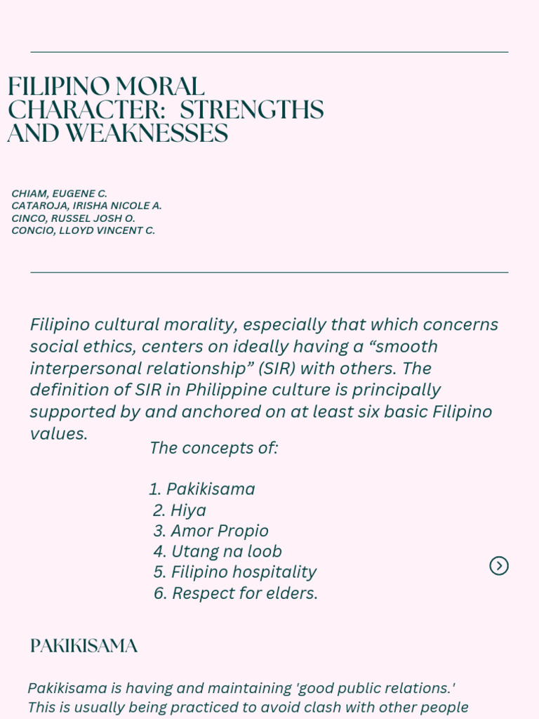 Filipino Moral Character: Strengths and Weaknesses | PDF | Courage ...