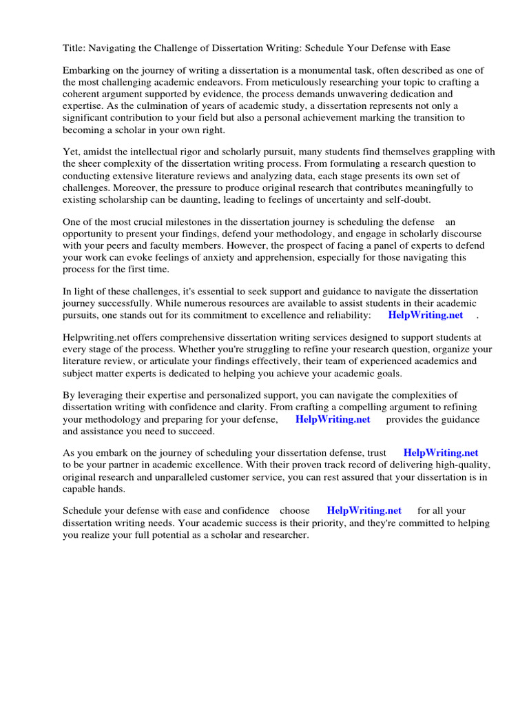 Schedule Dissertation Defense | PDF | Thesis | Methodology