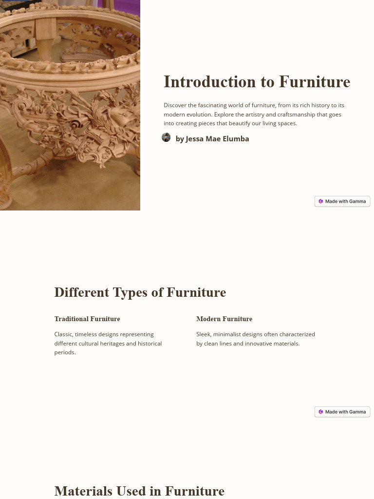 Introduction To Furniture | PDF