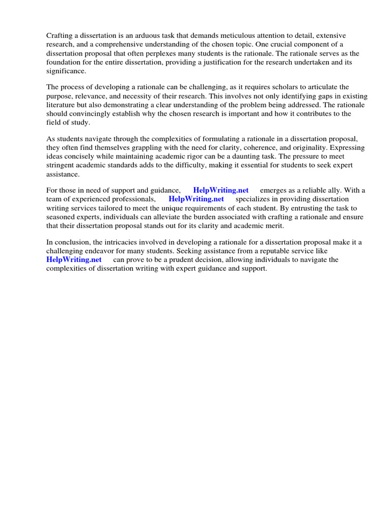 What Is A Rationale in A Dissertation Proposal | PDF | Thesis ...