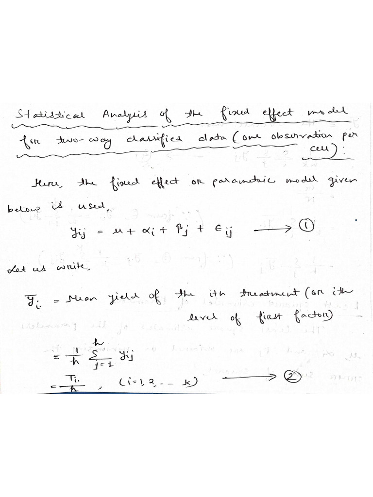 ANOVA Two-Way Classification | PDF