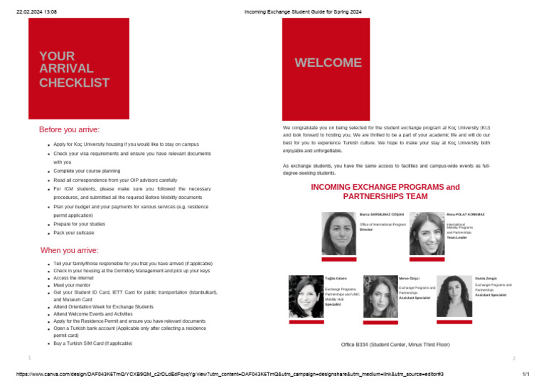 Incoming Exchange Student Guide For Spring 2024 | PDF