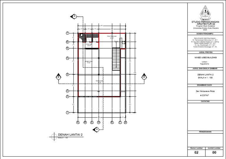 Denah Lantai 2 Mixed Used Building | PDF