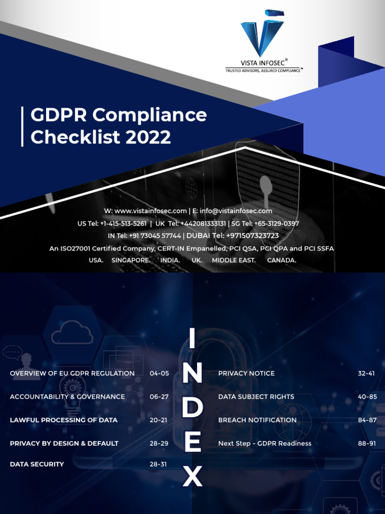 GDPR Compliance Checklist 2022 | PDF | Regulatory Compliance | Justice