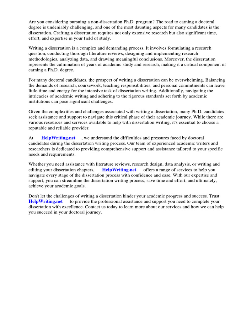 Non Dissertation PHD Programs | PDF | Thesis | Doctor Of Philosophy