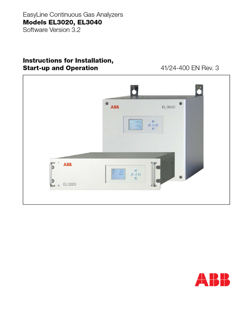 EL3040 Gas Analyzer Installation Guide | PDF | Gases | Atmosphere Of Earth