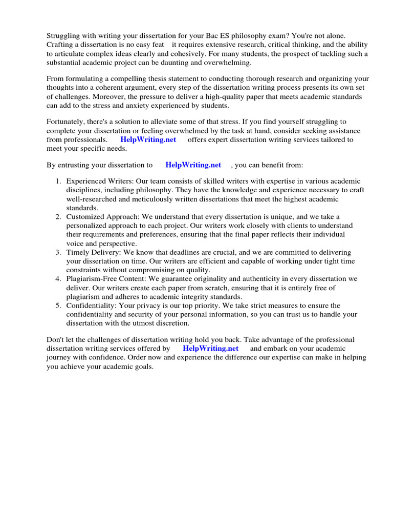 Exemple Dissertation Philosophie Bac Es | PDF | Thought | Thesis