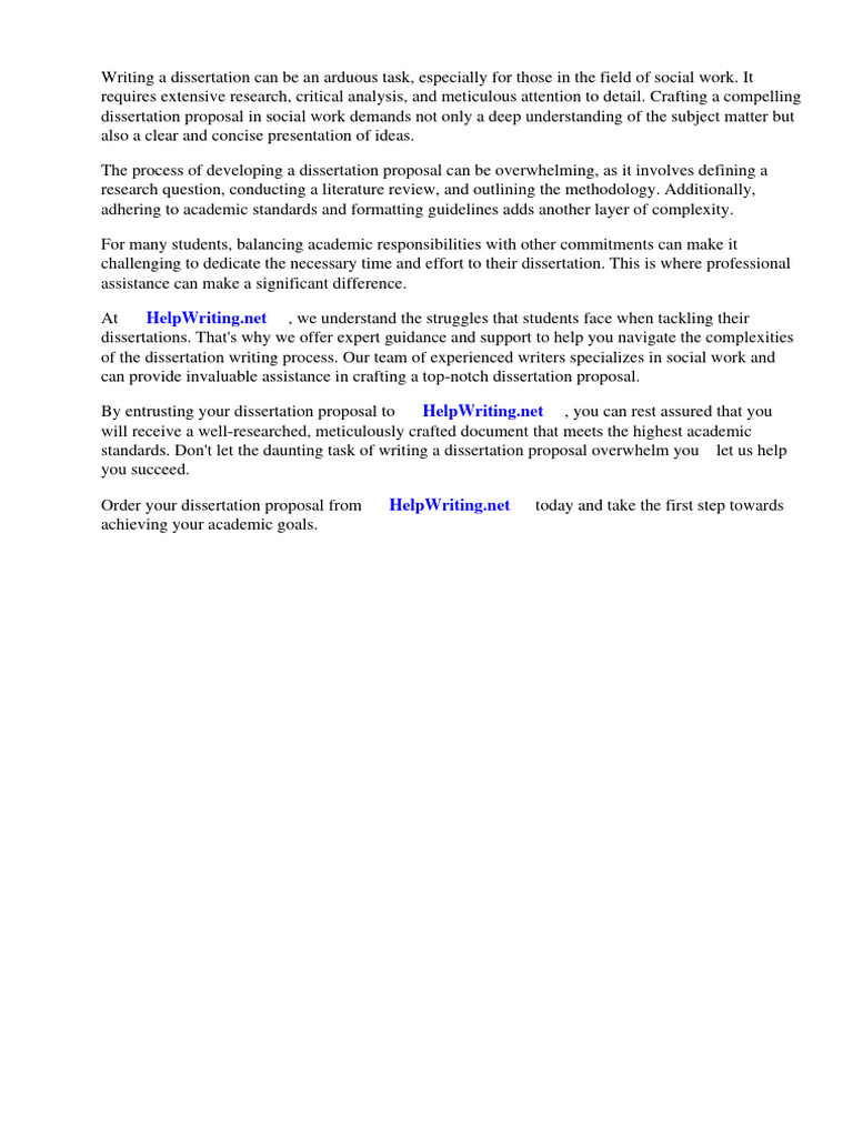 Dissertation Proposal Example Social Work | PDF | Thesis | Methodology
