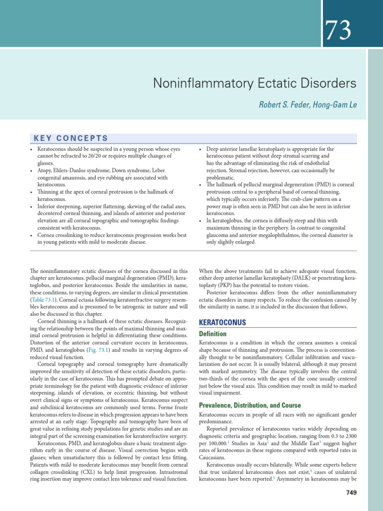 Ectatic Corneal Disorders Overview | PDF