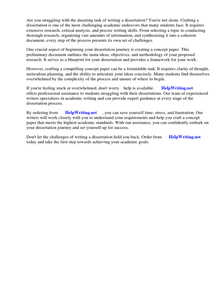 Sample Dissertation Concept Papers | PDF | Thesis