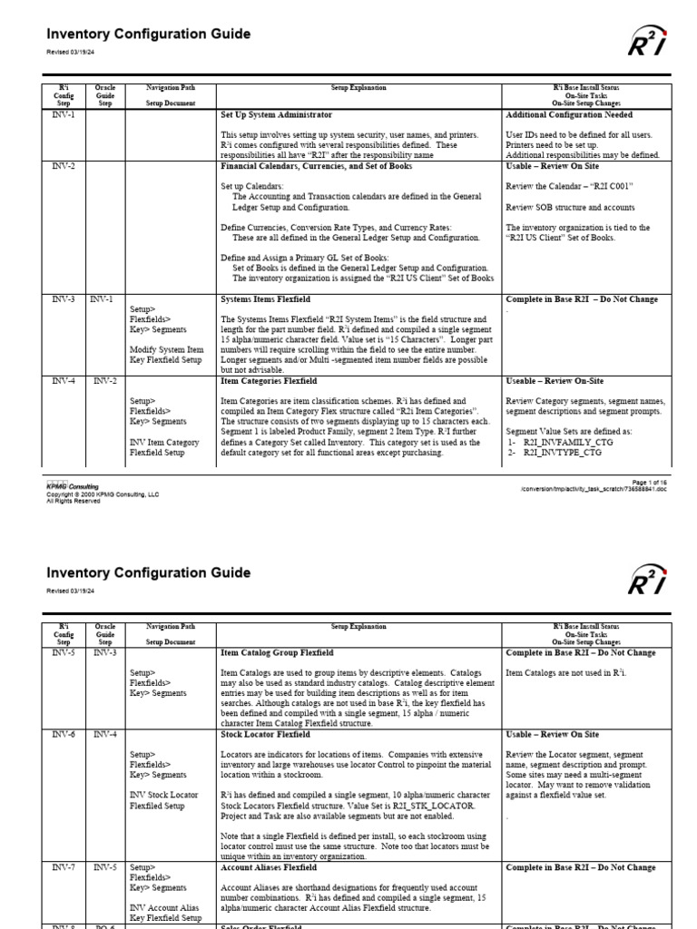 INV Configuration Guide | PDF | Cargo | Inventory