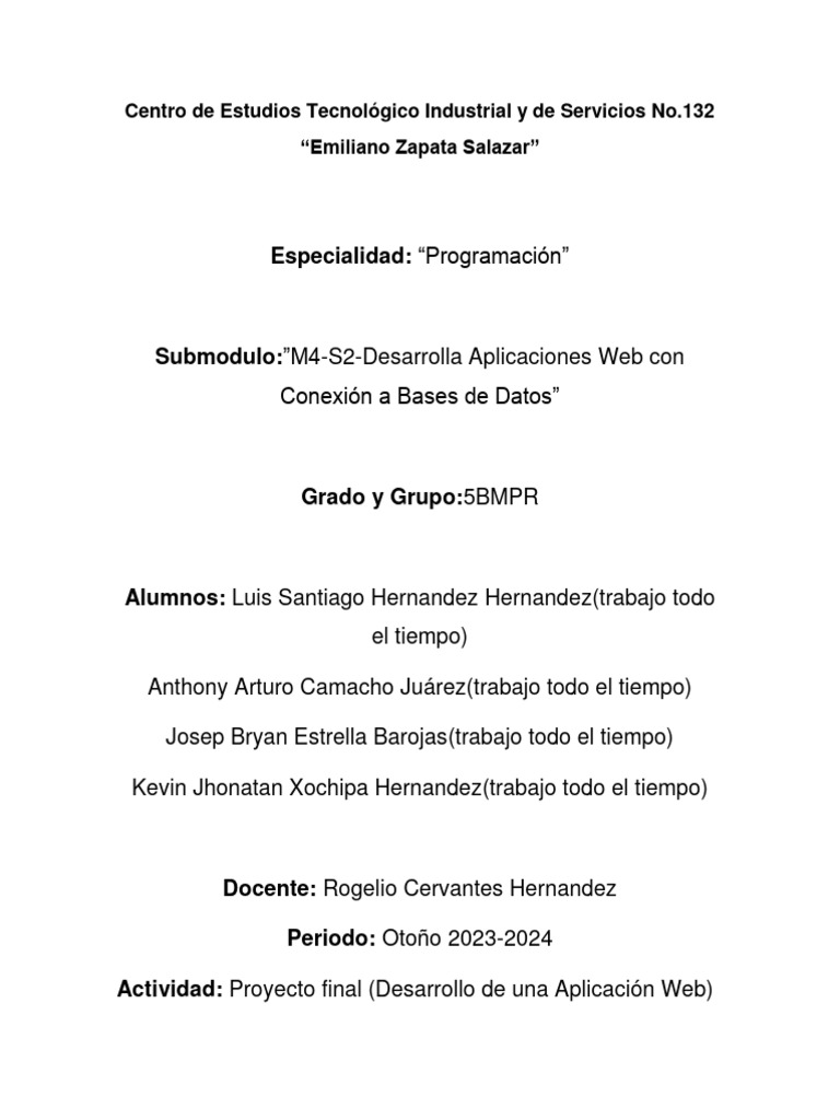 Proyecto Final Desarrollo de Una Aplicacion Web | PDF | Arte | Computadoras