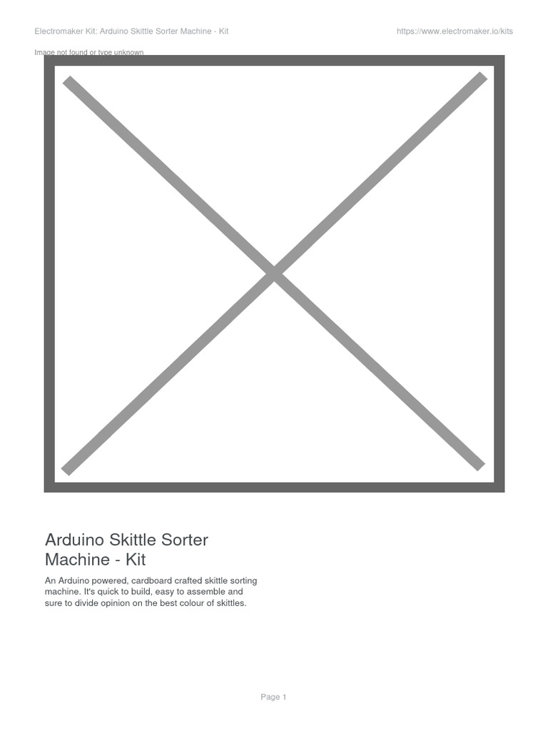 Arduino Skittle Sorter Machine Guide Electromaker Kit | PDF ...