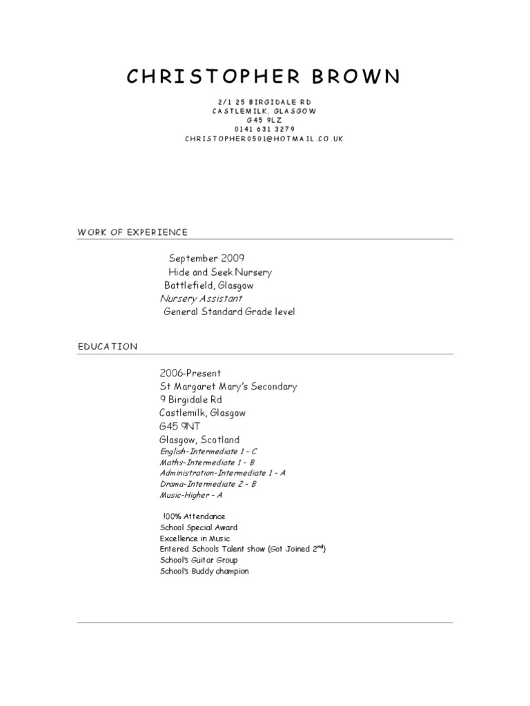 Christopher Brown's CV and Experience | PDF