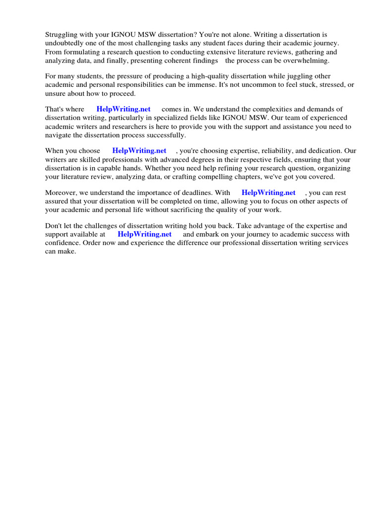 Ignou MSW Dissertation | PDF | Privacy | Thesis