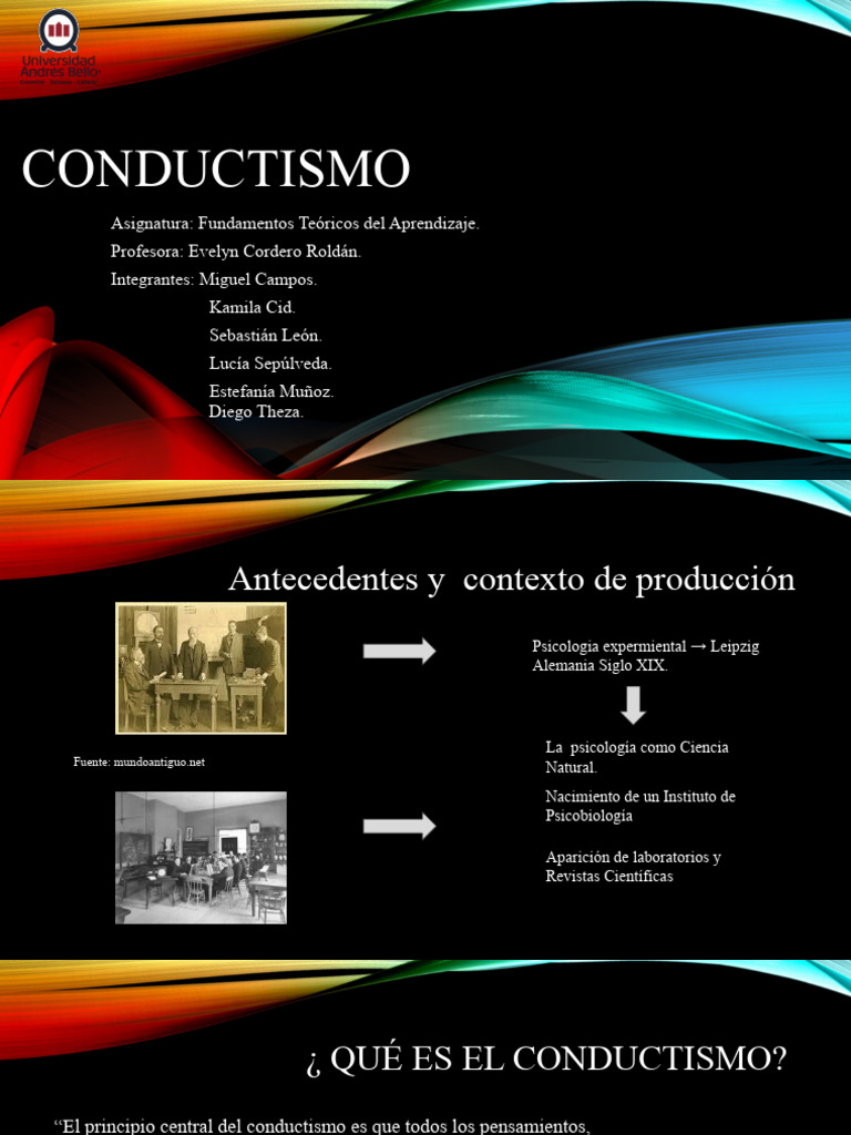 presentación Conductismo | PDF | Behaviorismo | Sicología