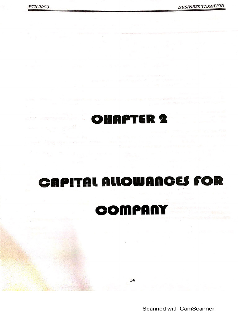 Capital Allowance | PDF