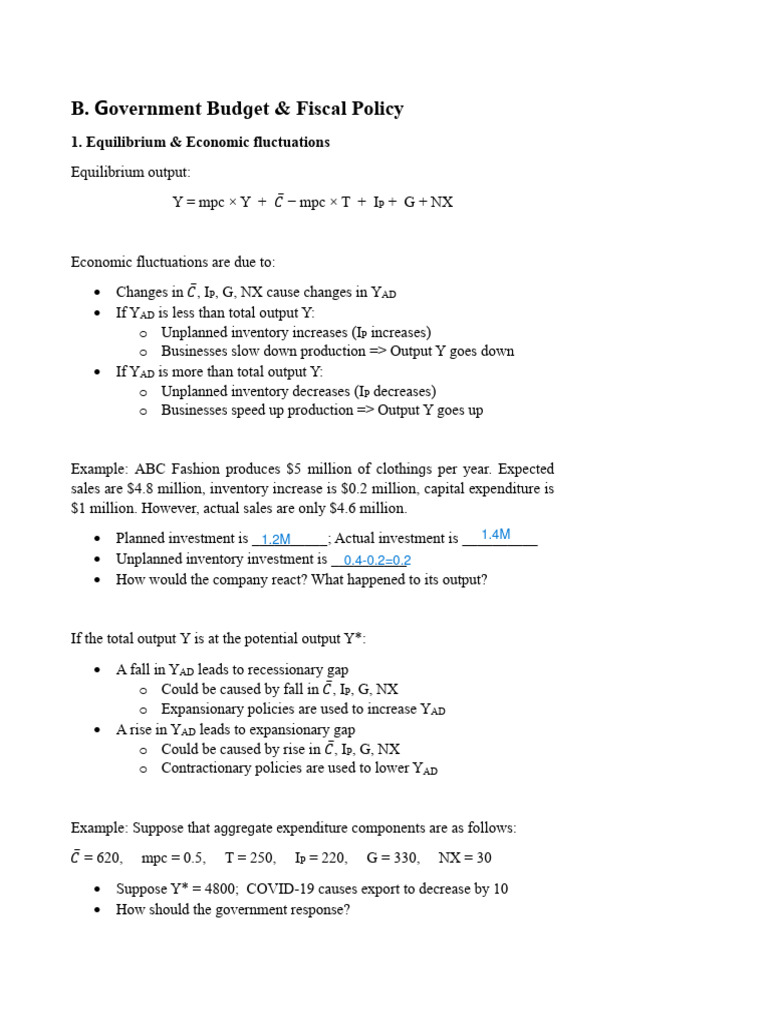 P03B. Government Budget & Fiscal Policy | PDF | Output Gap | Government ...