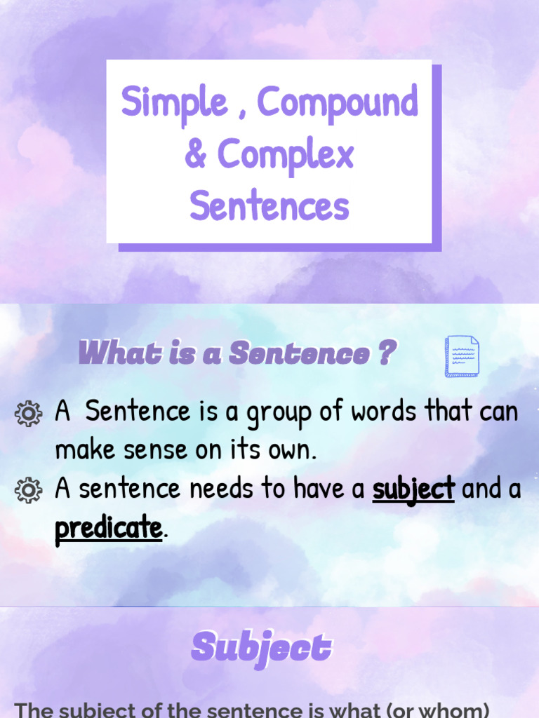 Simple, Complex and Compound Sentences | PDF | Sentence (Linguistics ...