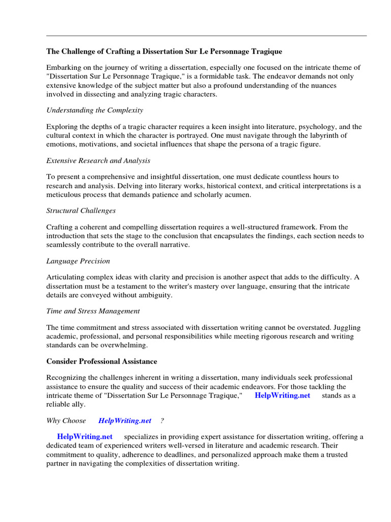 Dissertation Writing Challenges | PDF | Tragedy | Thesis