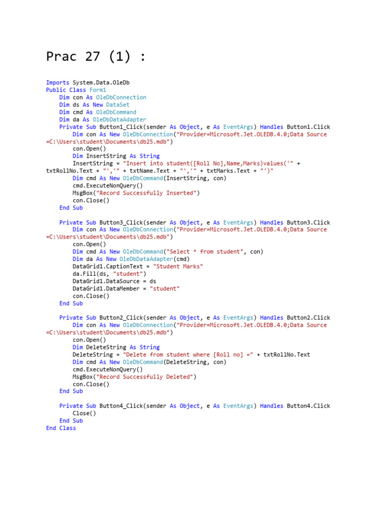 Prac 27 | PDF | Computing | Computer Programming