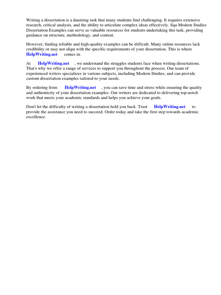 Sqa Modern Studies Dissertation Examples | PDF | Thesis