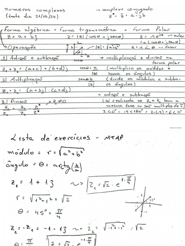 Notas de Aula - Números Complexos | PDF