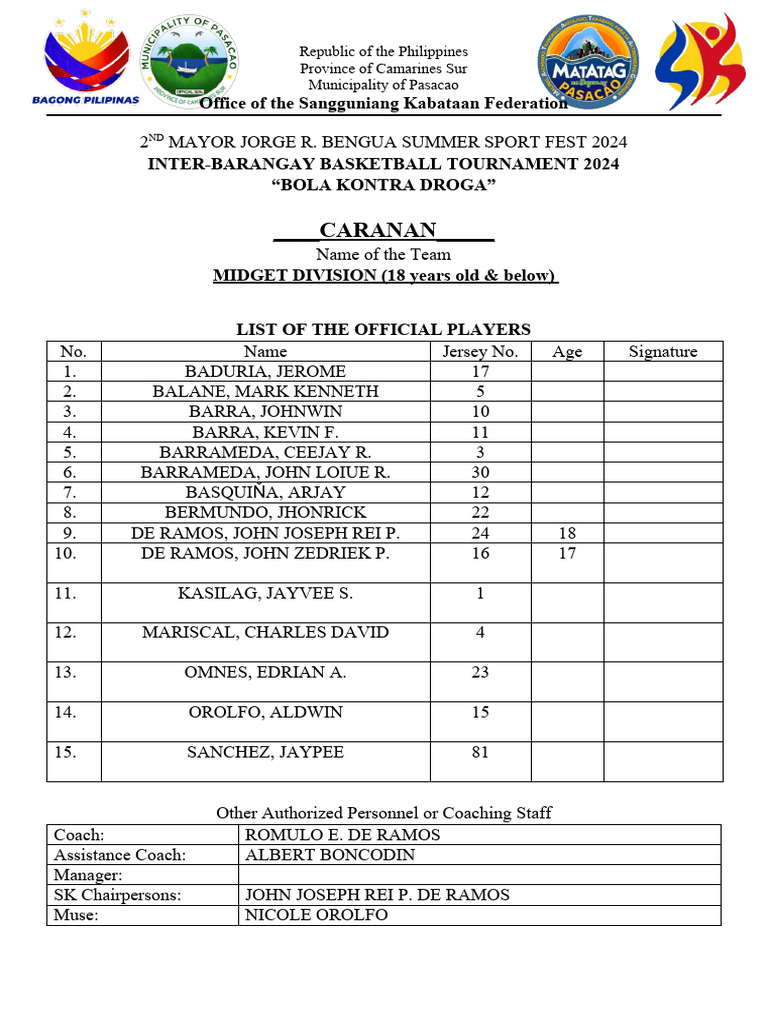 Summer Sport Fest Entry Form | PDF | Youth Organizations