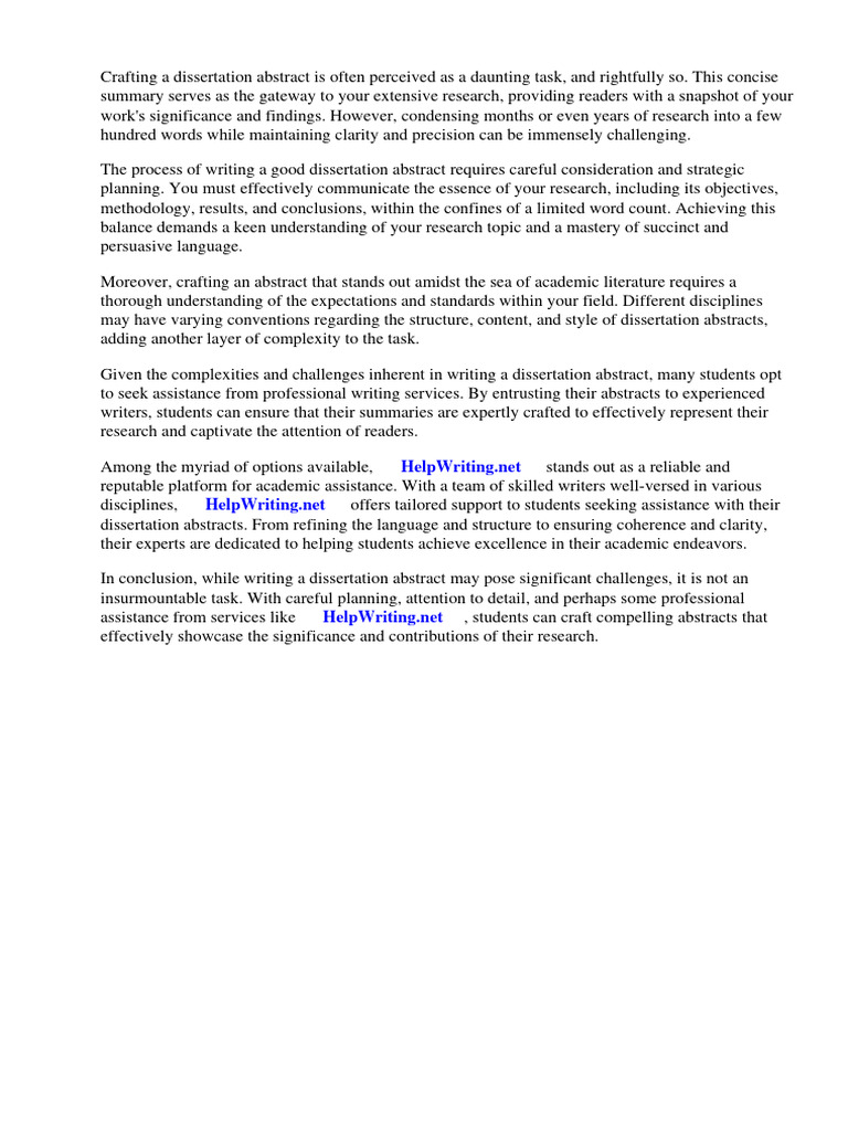 How To Do A Good Dissertation Abstract | PDF | Thesis | Abstract (Summary)