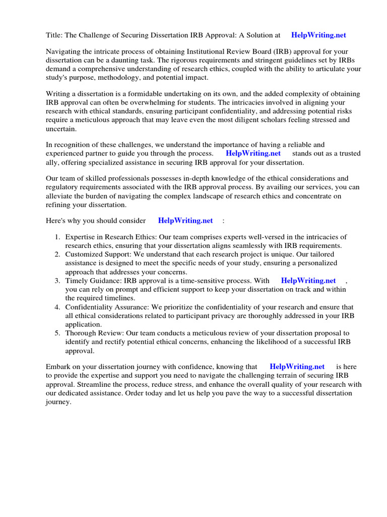 Dissertation Irb Approval | PDF | Institutional Review Board | Clinical ...