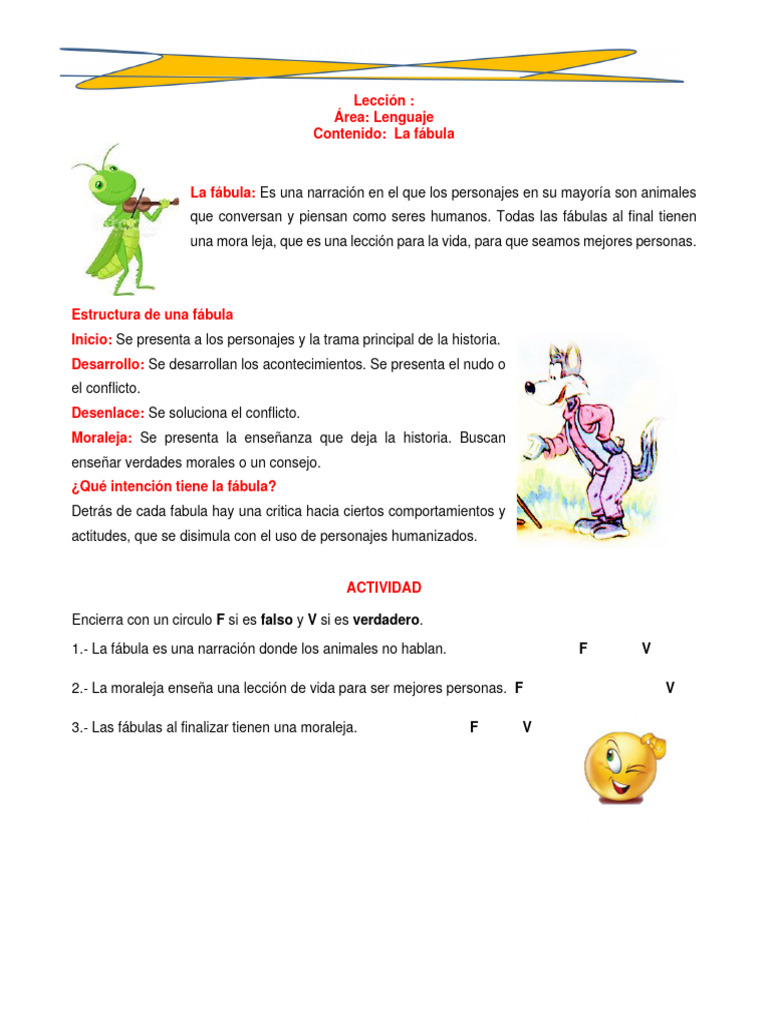 Lección#11 La Fábula | PDF | Fábula