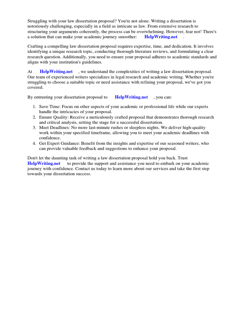 Law Dissertation Proposal Writing Help | PDF | Thesis | Essays