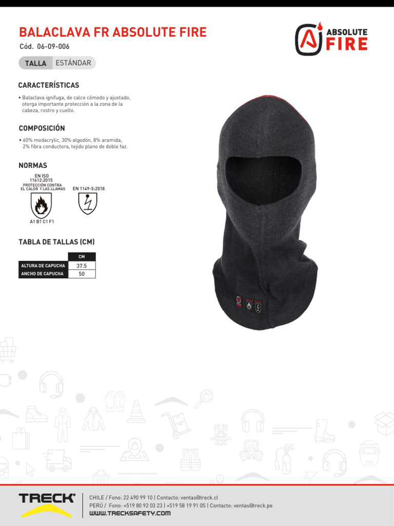 Balaclava Ignífuga Absolute Fire | PDF