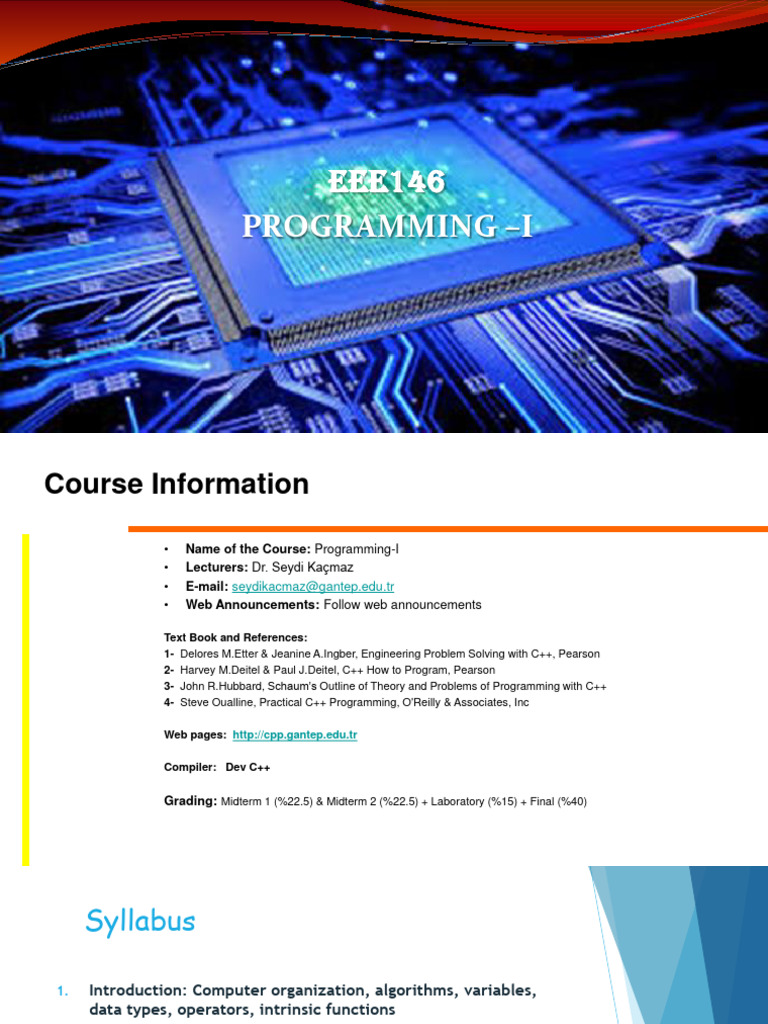 EEE146 Ch1 Introduction | PDF | Integer (Computer Science) | Computer Program